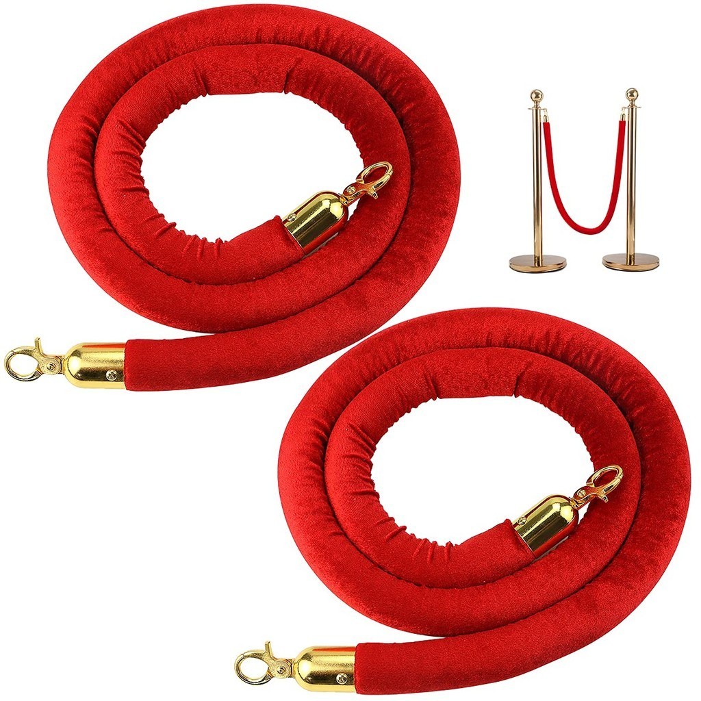 1.5M Red Barrier Rope Crowd Control Rope Red Queue Barrier Stand Posts ...