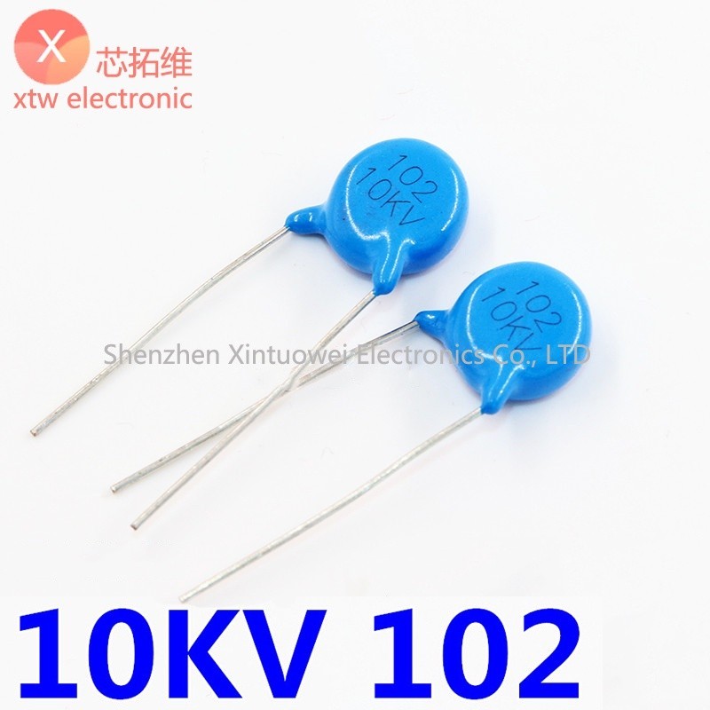 10Pcs/lot High Voltage Ceramic Capacitor 102K 10KV 10KV102 1000PF 1nF ...