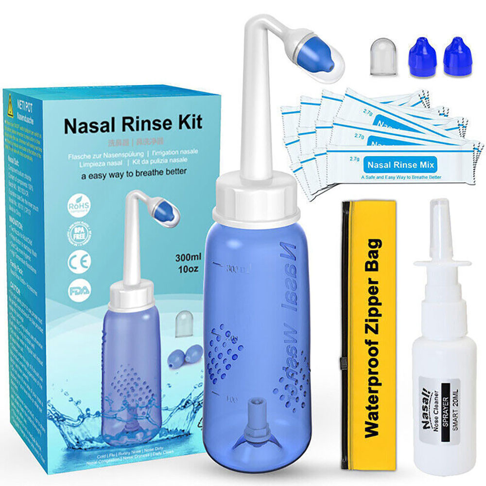 Waterpulse Wash Nasal Nose Bottle 300ml Nasal Irrigation Sinus Rinse With Nasal Wash Salt 27