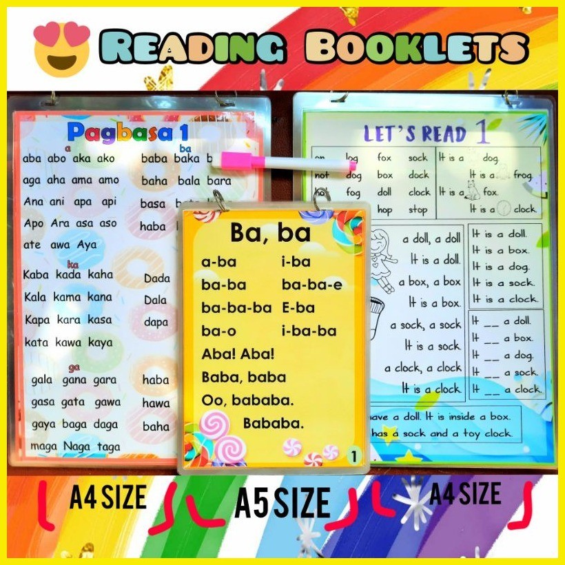 【hot sale】 LAMINATED READING PAGBASA CHARTS BUNDLE RING BIND SET ...