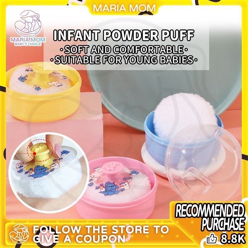 Baby Talcum Powder Sponge Box Powder Puff Box Newborn Body Cosmetics ...