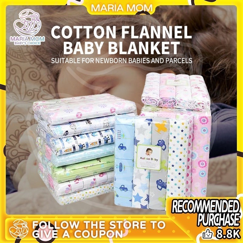 4 Pack Cotton Muslin Blanket Franella Blanket For Baby Swaddle Blanket ...