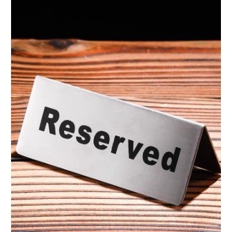 Stainless Steel Reserved Table Sign Booked Stand Reserve Seats for ...