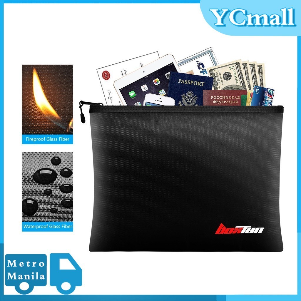 Fireproof Waterproof Document Bag Envelope File Folder Fiberglass Safe ...