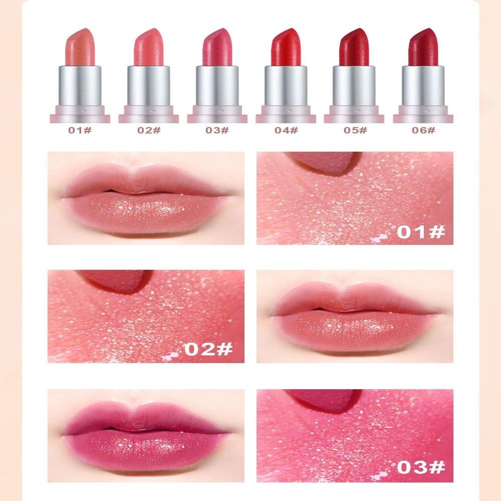 Glitter Lipstick Moisturizing Shiny Grapefruit Star Shine Powder Tube ...