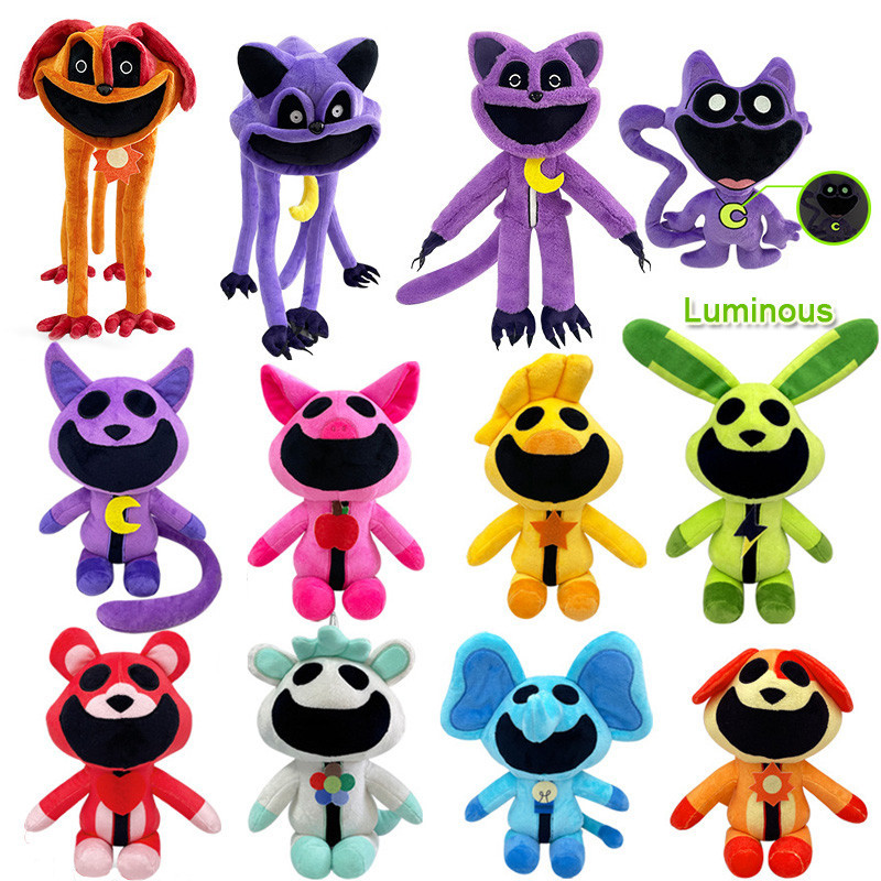 30cm 40cm Smiling Critters Plush Toys Cartoon Aminal Rabbit Cat Dog ...