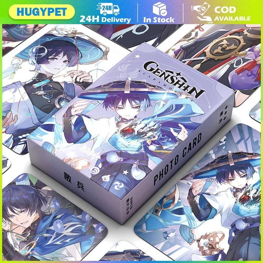50PCS/Set Genshin Impact Laser Card t Glitter Photocard HD Printed ...