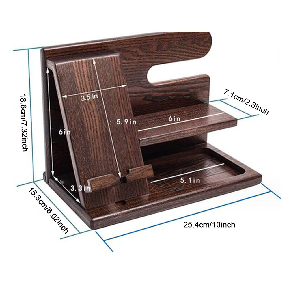 Bedside Phone Organizier Wooden Desktop Phone Storage Racks for ...