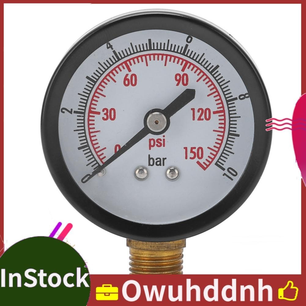 Owuhddnh Pressure Gauge Vertical Meter 0‑10 Bar 0‑150 Psi G1/4in Connection | Shopee Philippines
