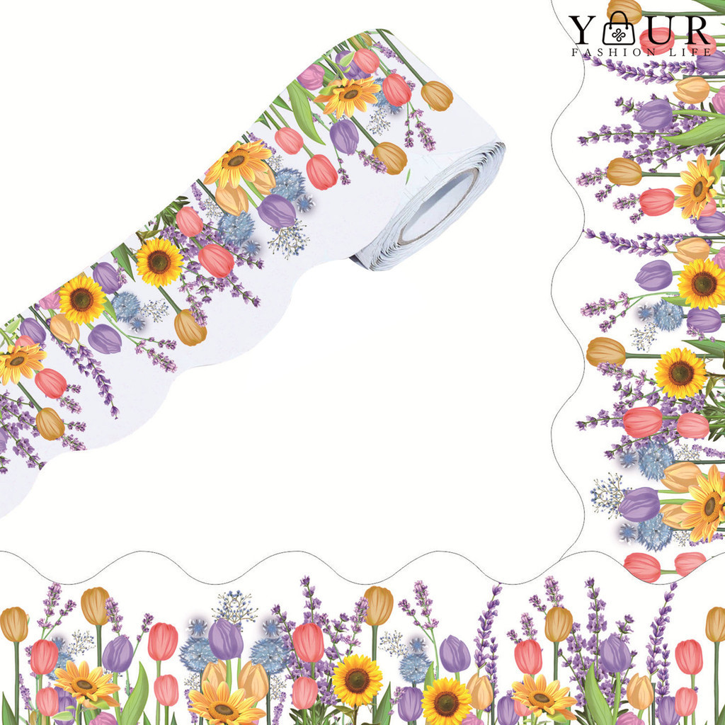 Yourfxj Floral Bulletin Border Tulip Flower Trim Border Exquisite ...