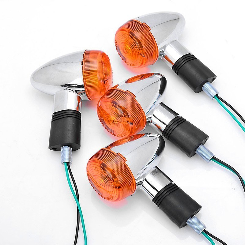 OM 4Pcs Motorcycle Turn Signal Light Bullet Blinker Amber Indicator ...