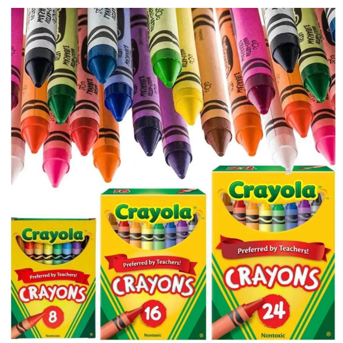 Crayons 8 colors 16 colors 24 colors/color/school supplies/painting/art ...