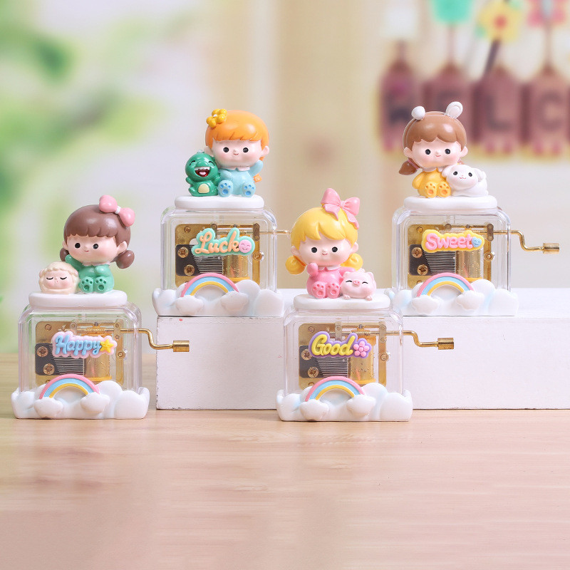 Creative Cute Girl Hand Crank Series Music Box Cute Girl Decoration ...