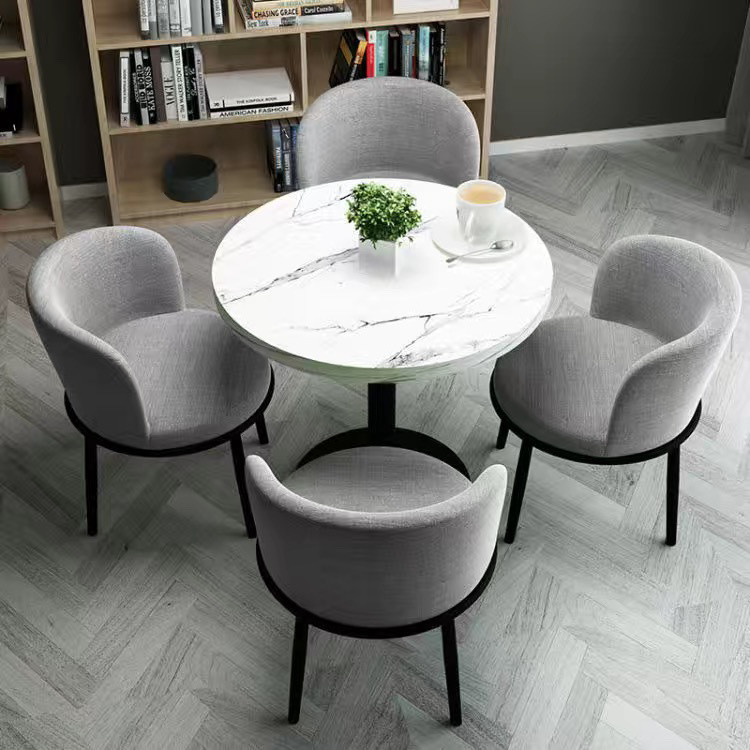 Minimalist Reception Meeting Table and Chair Set Balcony Small Round ...