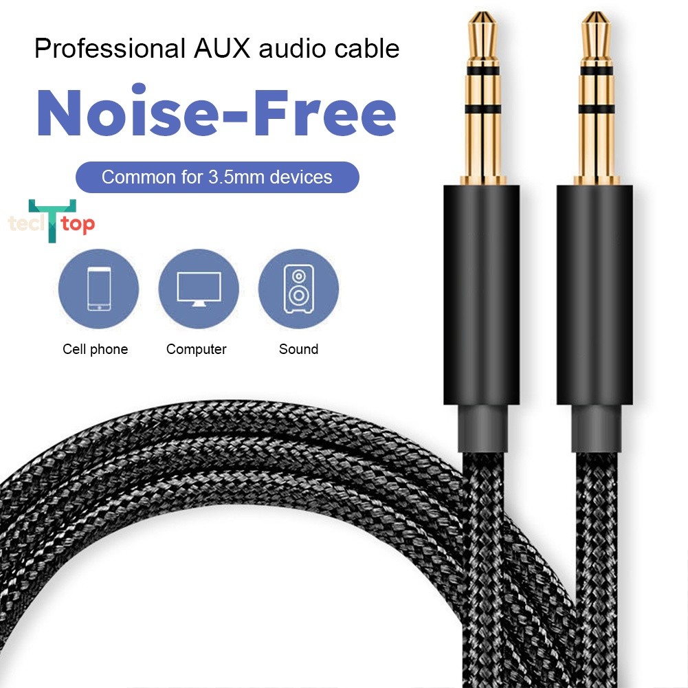 3.5mm Aux Braided Audio Cable Male To Male Speaker Cable Stereo Jack ...