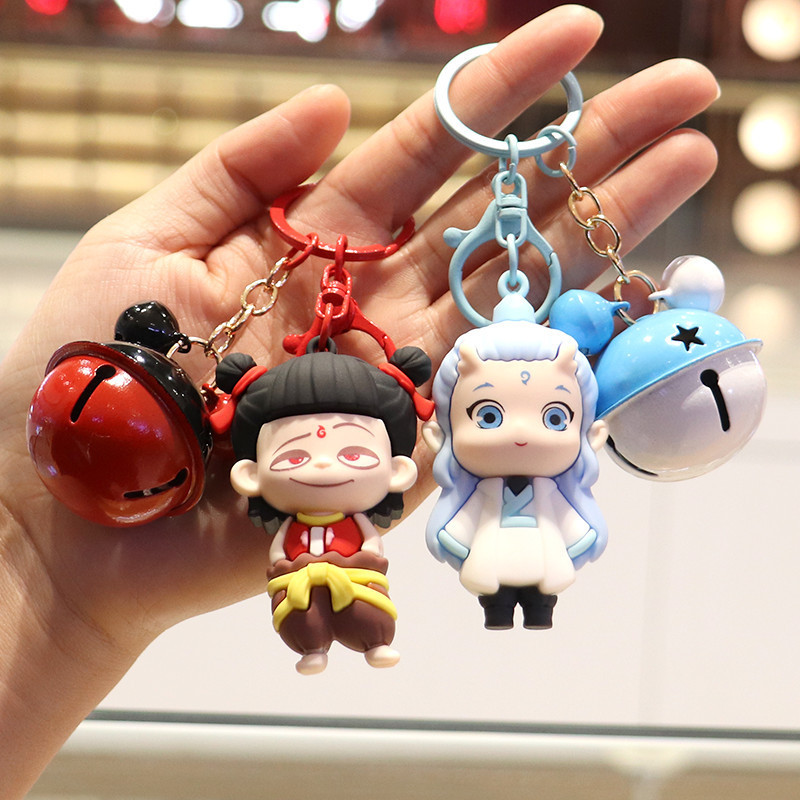 New Nezha's Magic Boy Silica Gel Key Chain Cute Ao Bing Three ...