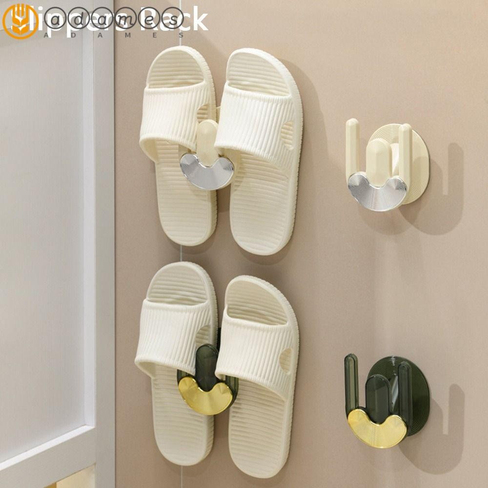 ADAMES 2Pcs Slippers Rack, Wall Mounted No Punching Slipper Hook ...