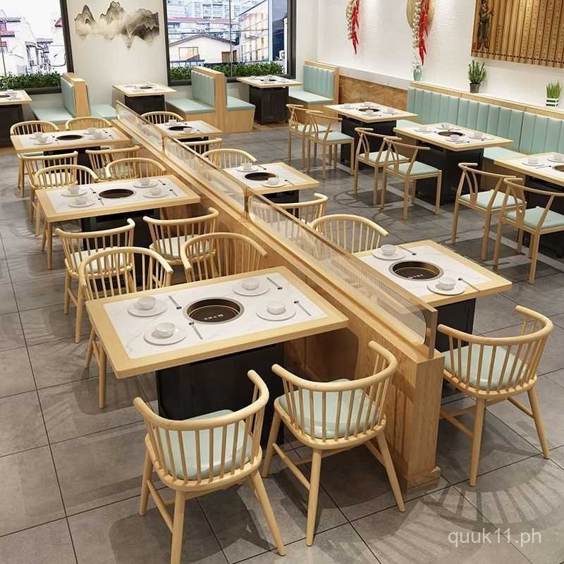 Slate Dining Table Multi-Functional Hot Pot Table Induction Cooker ...