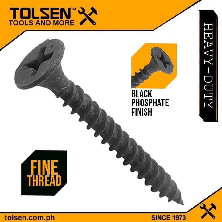 Tolsen (1BOX) 500 PCS Gypsum Black Screw For Wood (3/4" - 3-1/4") For ...