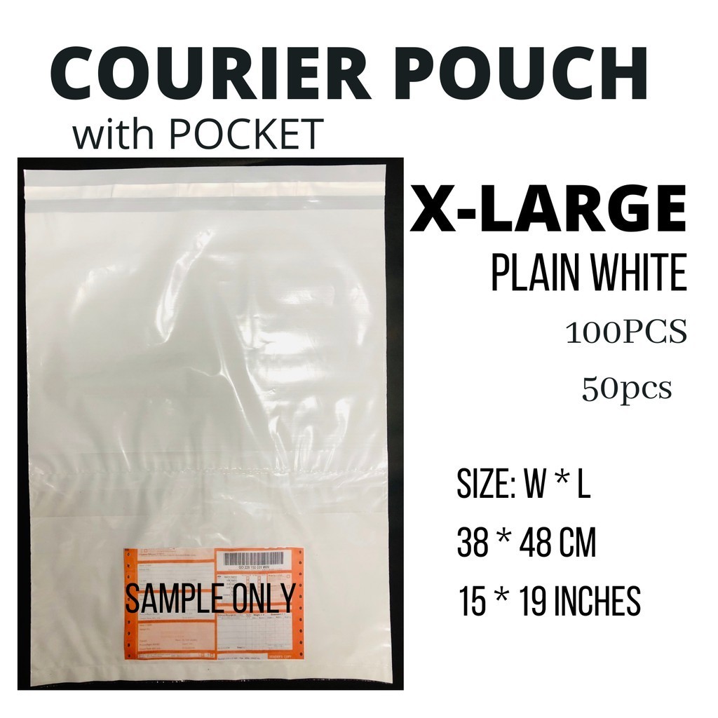 ♞X-LARGE Courier Pouch with Airway Bill Pocket / Self Adhesive Mailing ...