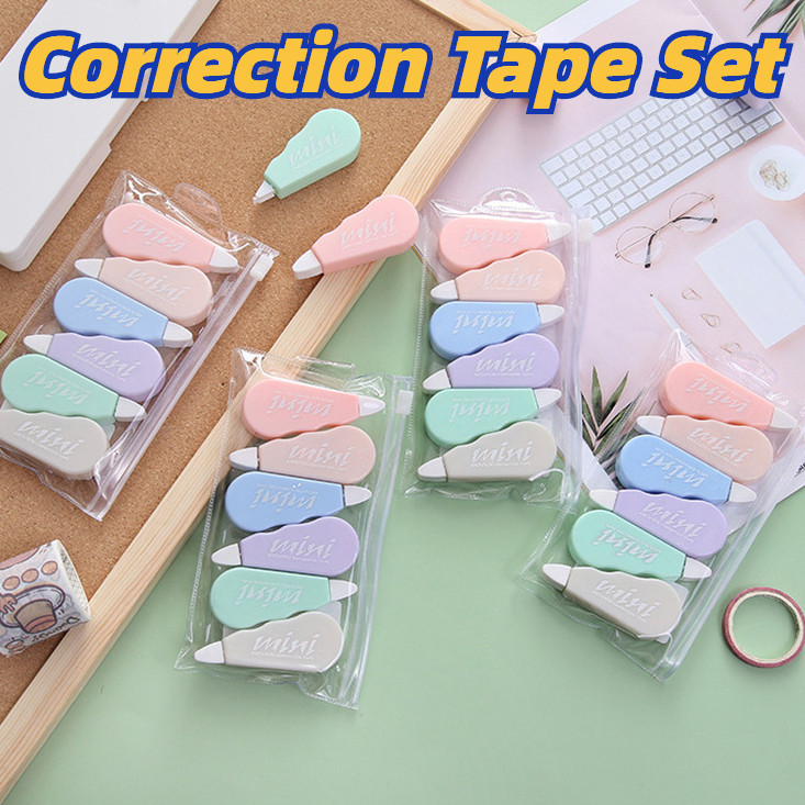 Mini Correction Tape Set with Instant Error Fix and Comfort Grip - 6pcs ...