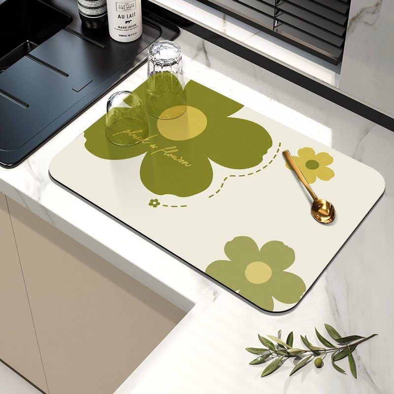 [Water Absorption Anti-Slip] Kitchen Drain Pad Diatom Mud Coaster ...