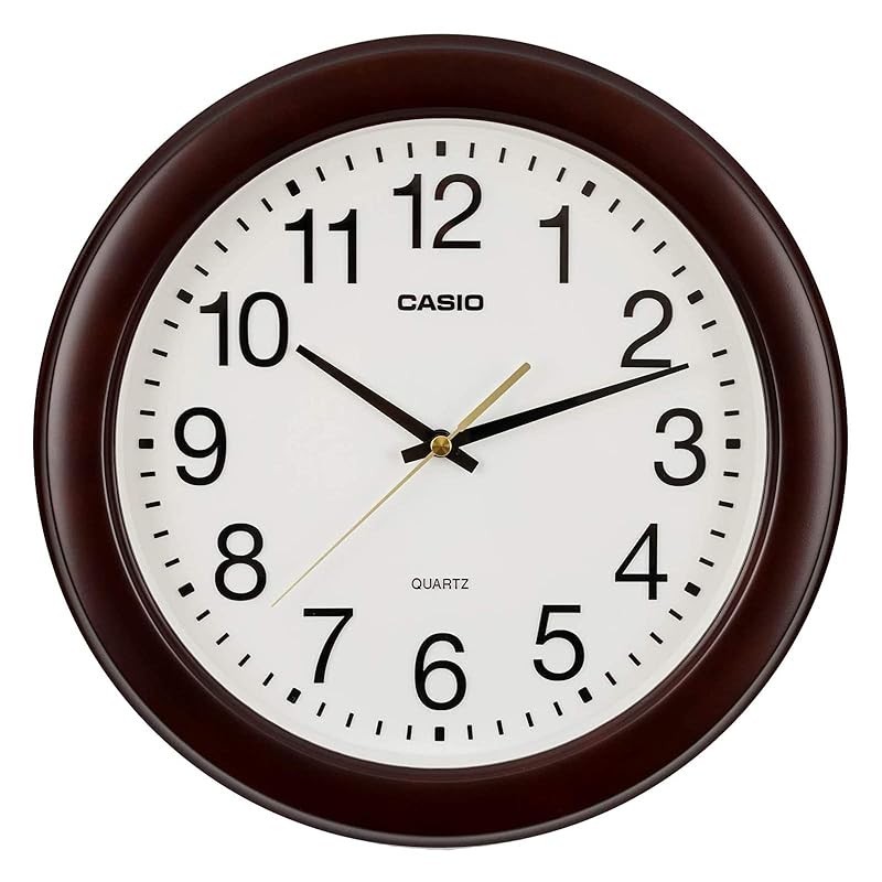 CASIO wall clock quartz clock wooden frame dark brown wood IQ-132-5JF ...