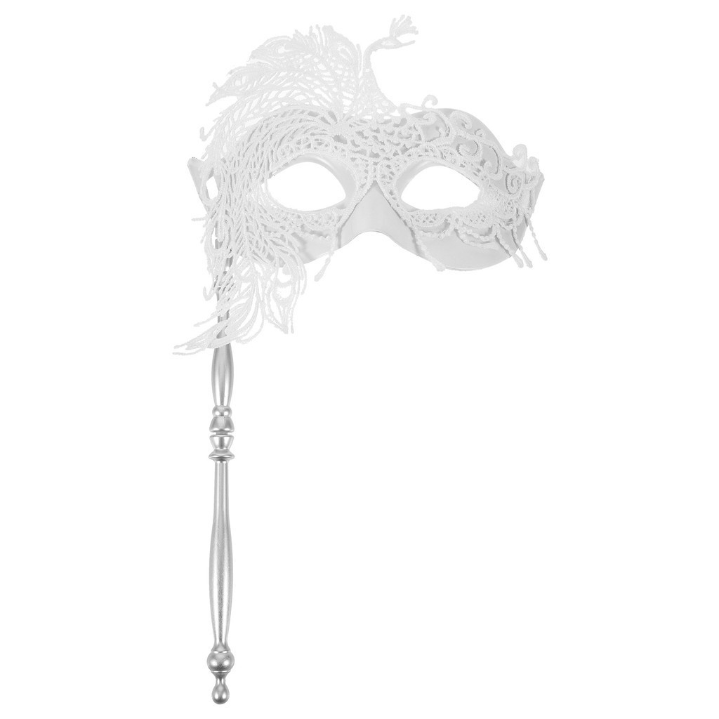 Masquerade Mask Halloween Costume Lace Hand Mardi Gras Masks for Women ...