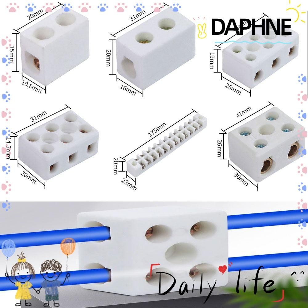 DAPHNE Ceramic Wiring Terminal Block, 1 In 1 Out 2 In 2 Out Screw Wire ...
