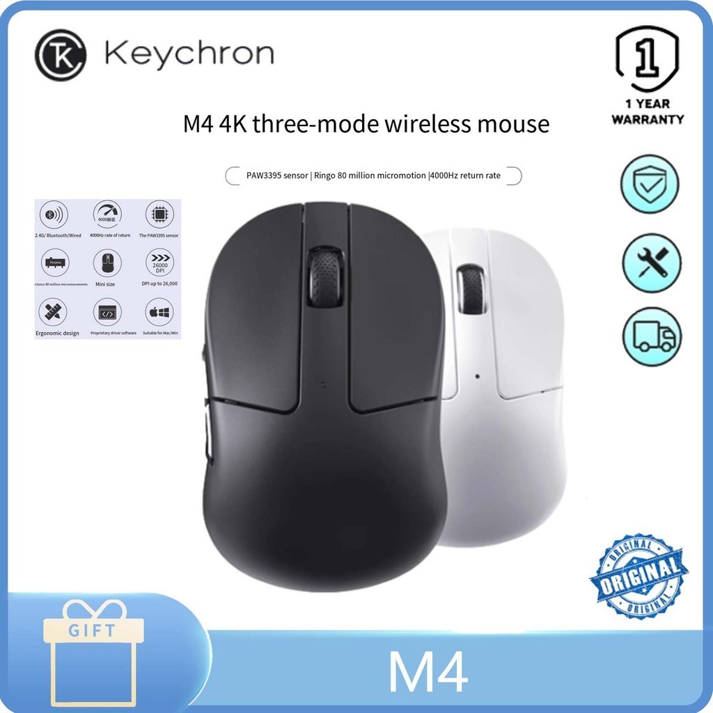 Keychron M4 4k wireless mouse Finger hold mouse Bluetooth mouse ...