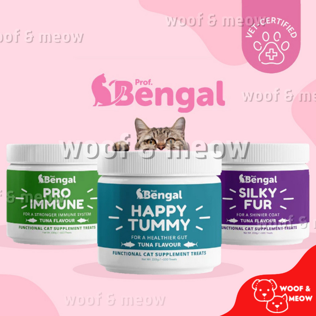 Prof Bengal Happy Tummy, Pro-Immune, Silky Fur Triple-Care Bundle [Cat ...