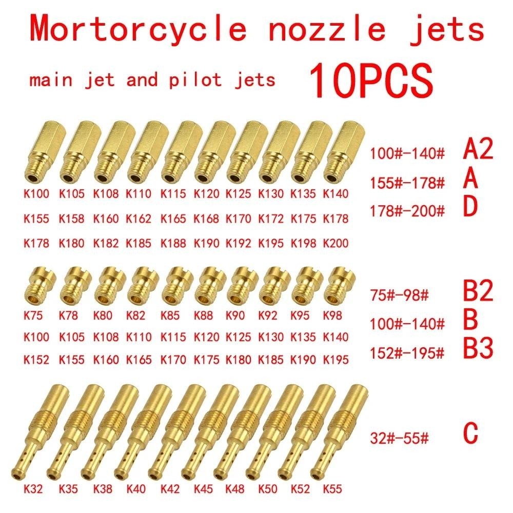 Pack of 10pcs Carburetor Main Jet Kit with Slow Pilot Jet Set ...