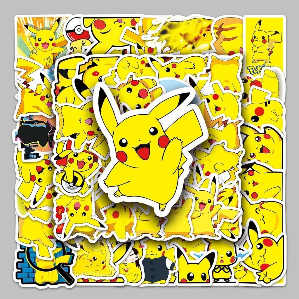 54 Sheets Pikachu Animation Luggage Waterproof Self-adhesive Trolley ...