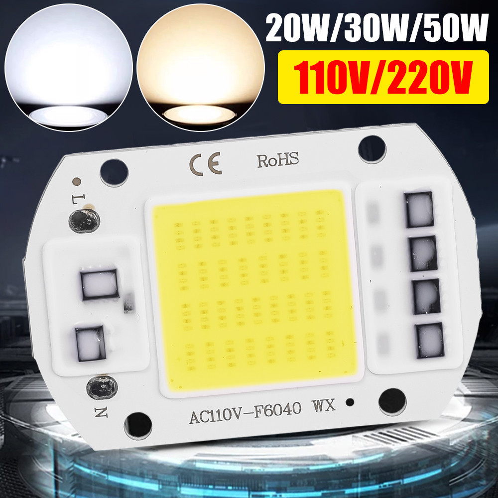 COB Chips AC 220V LED Spotlight Bulb/20W 30W 50W High Power Smart IC DIY Outdoor Floodlight Chip ...