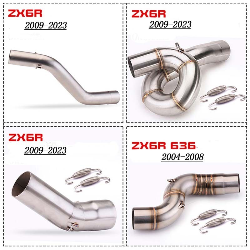 ZX-6R 636 Slip-on Mid Pipe 2004 - 2023 Motocycle Exhaust Modified ...