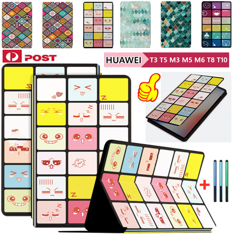Cute Stand Case For Huawei MediaPad T3 T5 M3 M5 M6 Lite 8.0" 8.4" 9.6" 10" 10.1" 10.8" /MatePad ...