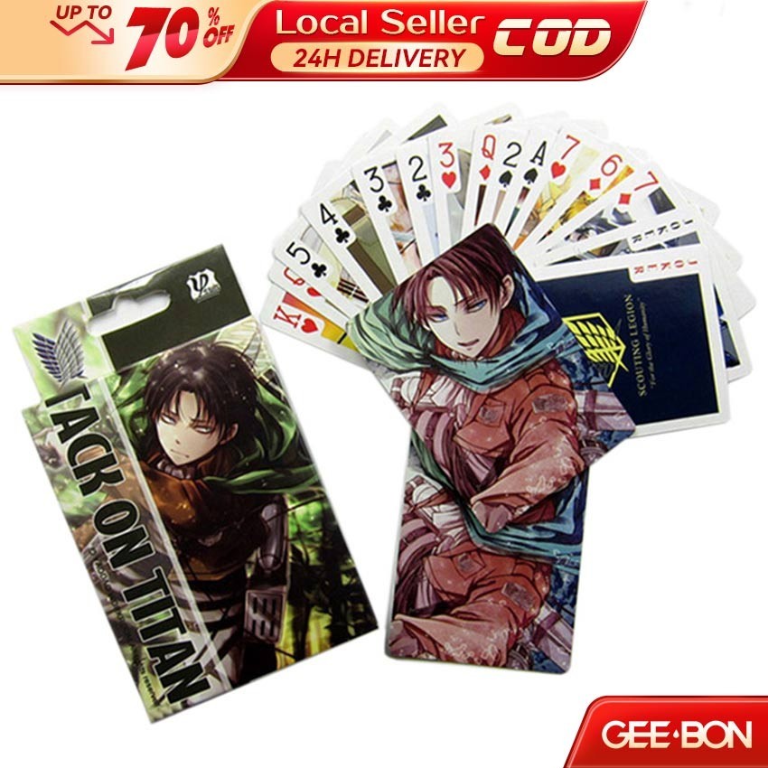 GEEBON Anime Attack on Titan Poker Cartoon Character Cards Desk Playing ...