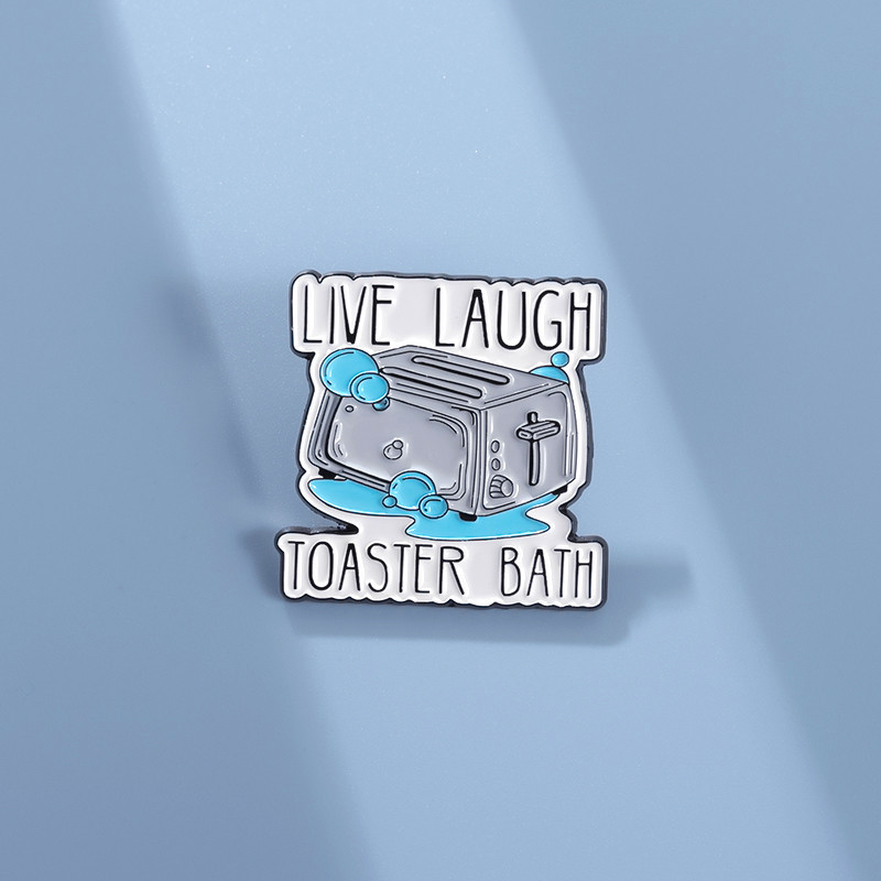 Cartoon Toaster Enamel Pins Brooches Funny Toaster Bath Pin Brooch ...