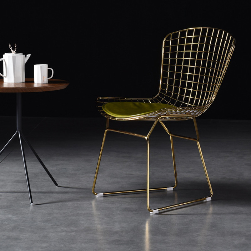Iron Grid Chair Dining Chair Study Makeup Living Room Nordic Style ...