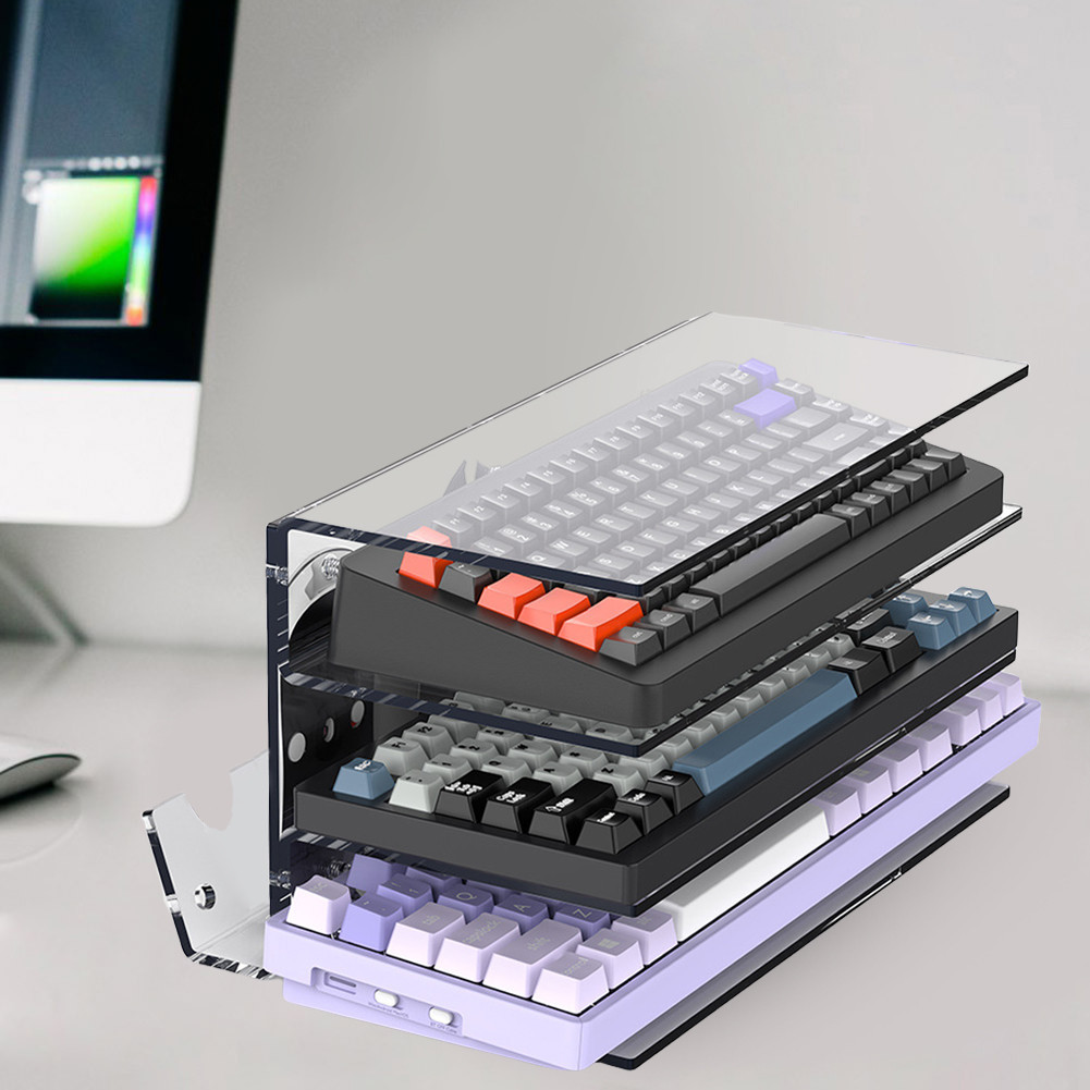 Acrylic Keyboard Mouse Storage Rack 3-Tier Keyboard Display Stand ...