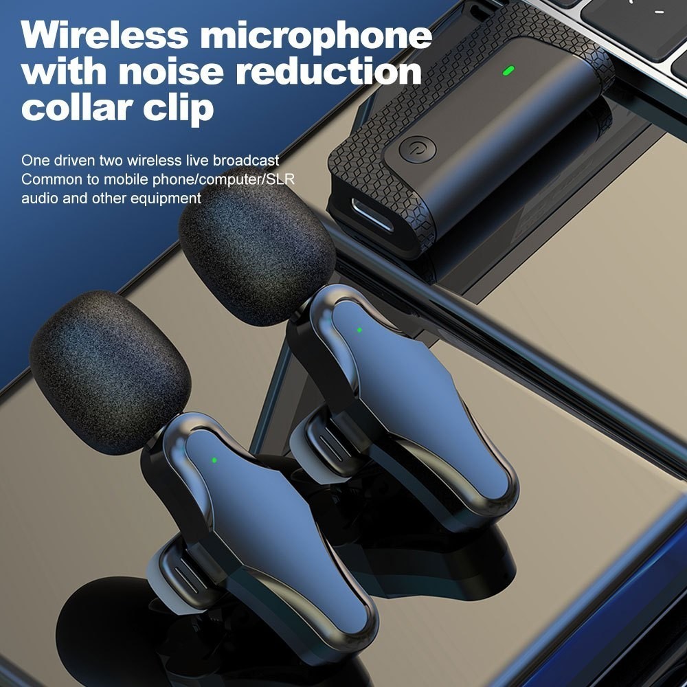 Lapel Microphone K35 Pro Wireless Microphone for Vlogging Cellphone ...