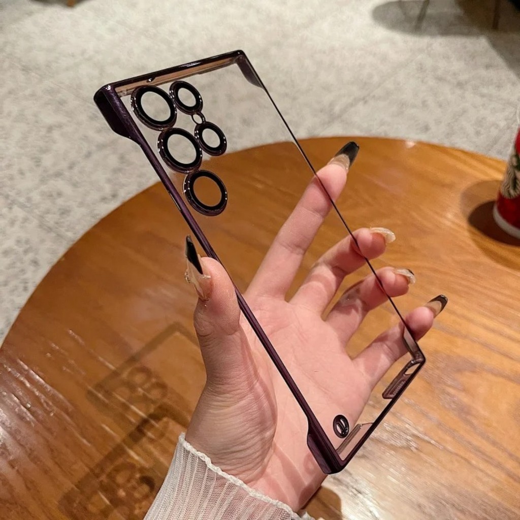 HOCE Luxury Ultra Thin Frameless Transparent Hard Phone Case for Samsung S25 Ultra S24 S23 S22 ...