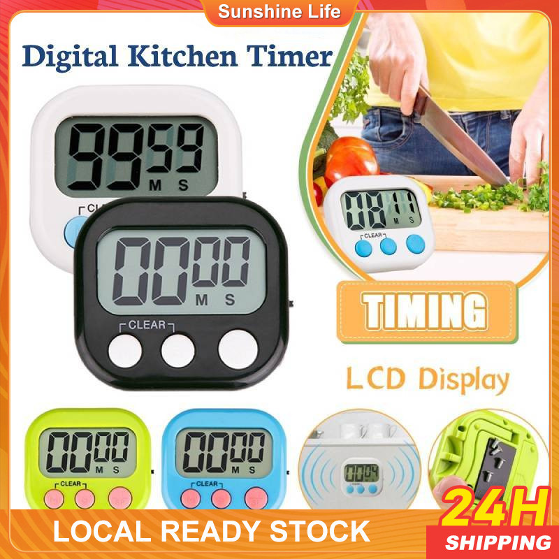 Timer Switch LCD Digital Kitchen Time For Cooking And Style Clock Timer ...