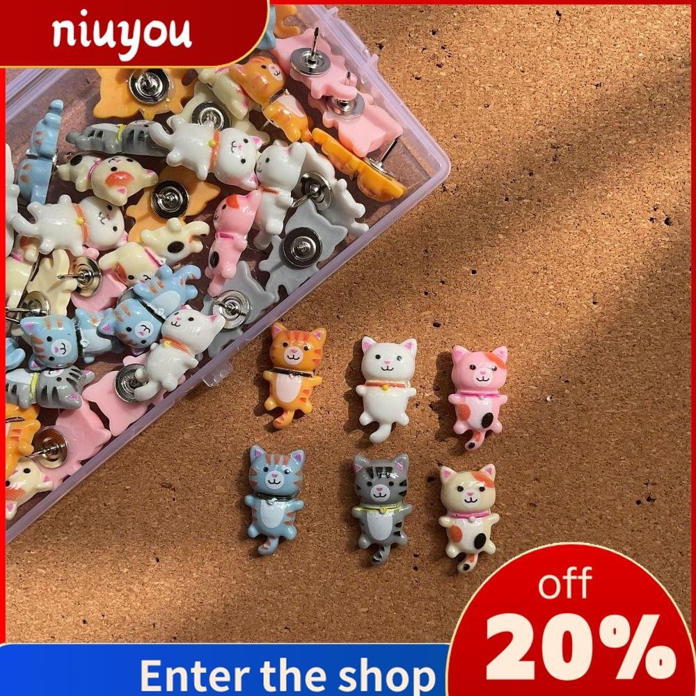 NIUYOU 30PCS/Set Push Pins Creative Stationery Fixing Pin Board Pins ...