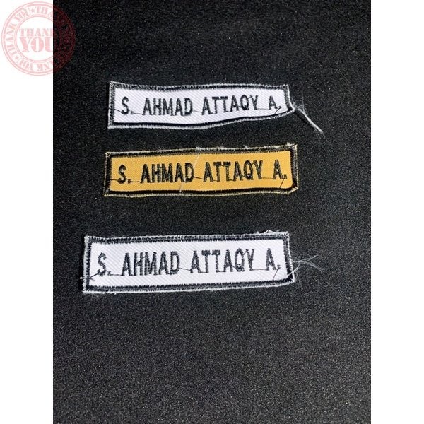 Embroidered name bets, name badges, name emblems, name embroidery, name ...