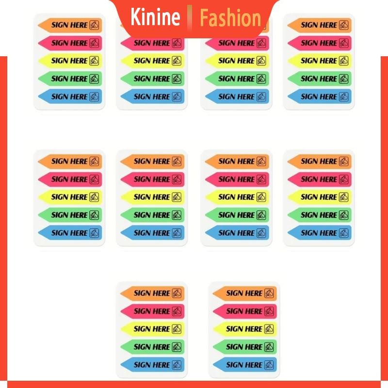 KIN Sign Here Stickers Flag Easy to Post Sign Here Tabs for Office ...