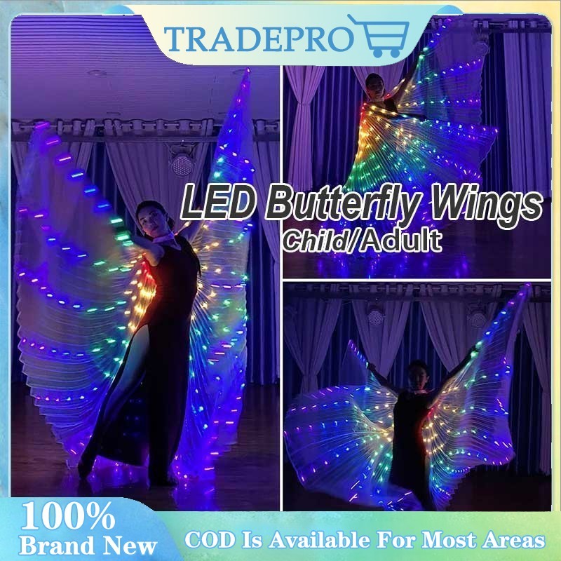 LED Light Up Butterfly Wings Five Color Belly Dance Wings Led Light Up ...
