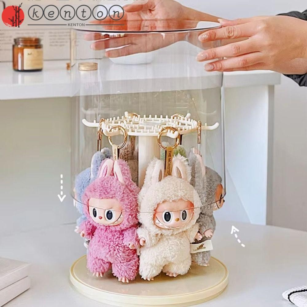 KENTON Labubu Pendant Display Box, Transparent Hand-made Rotating ...