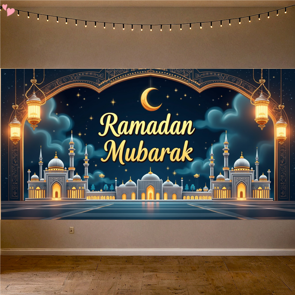 Ramadan Kareem Backdrop, Muslim Ramadan Mubarak Banner , Islamic ...