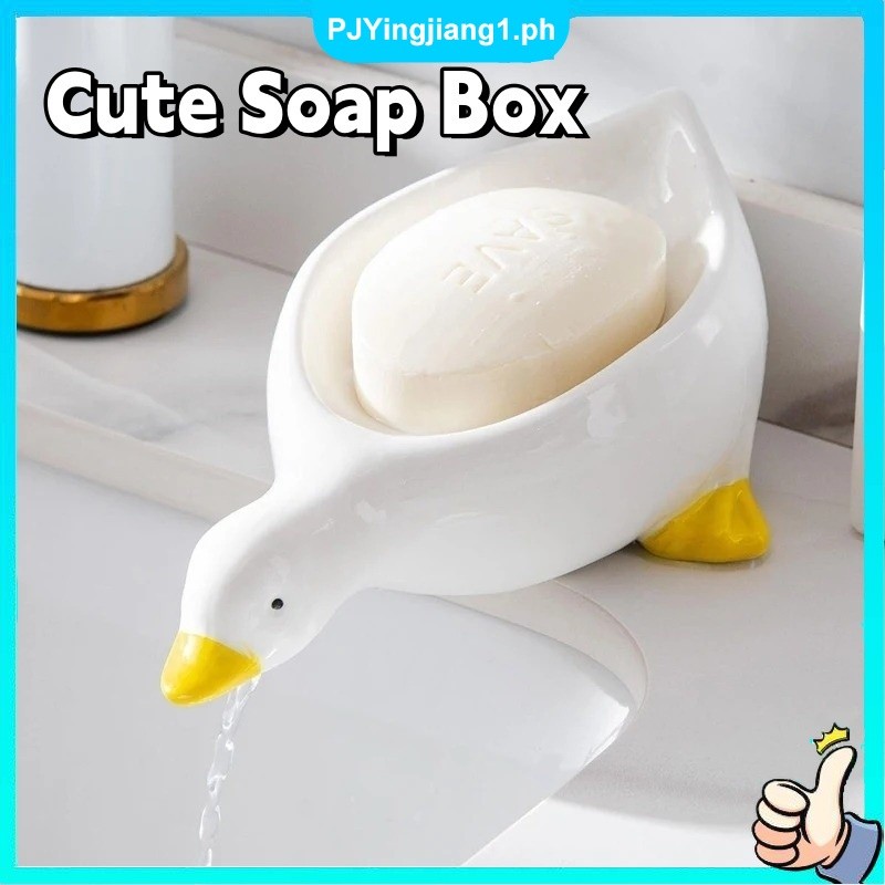 Goose Soap Box Cartoon Drainable Soap Holder Water-free Storage Box ...